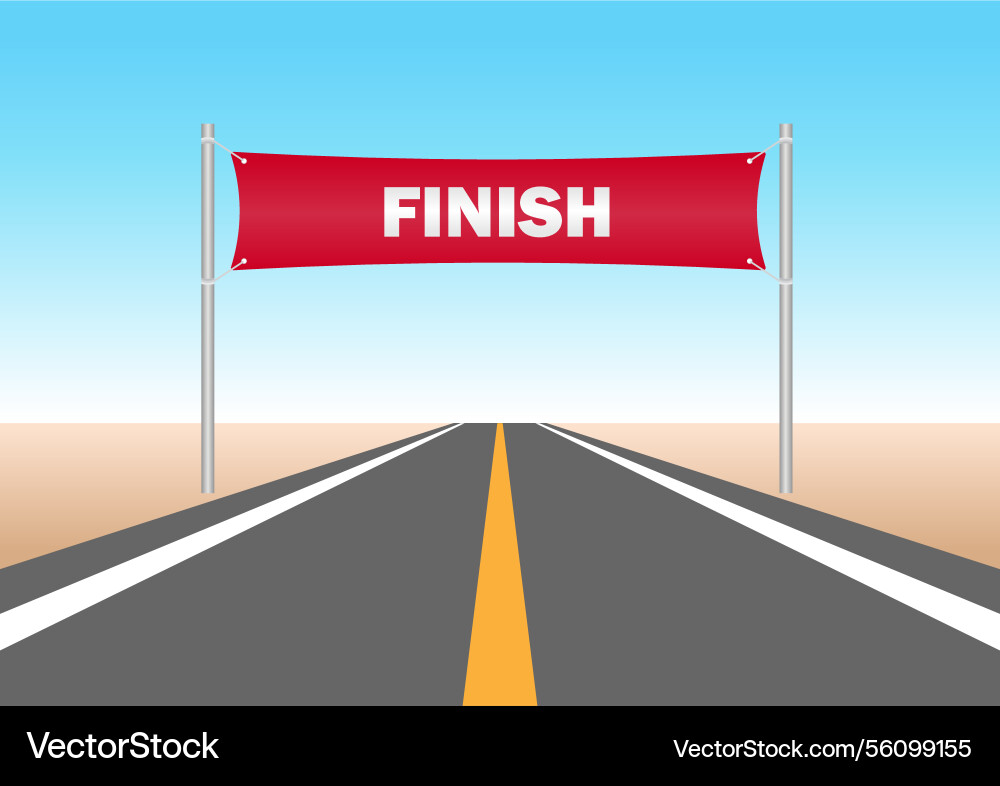 Finish line asphalt racing track race Royalty Free Vector
