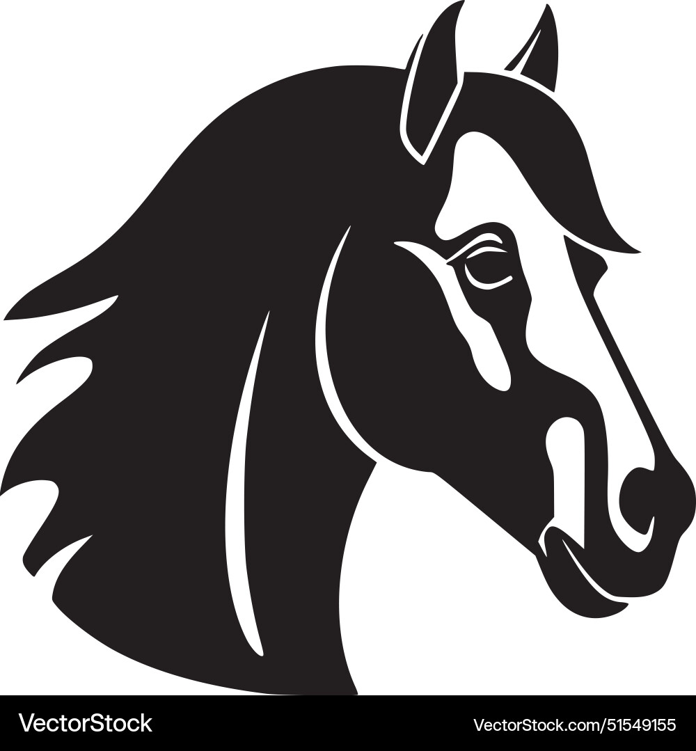 Horse - black and white Royalty Free Vector Image