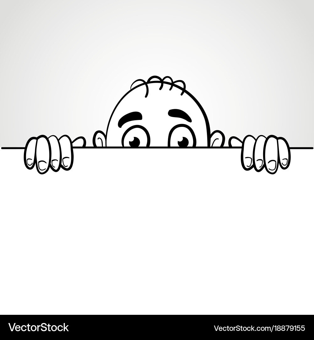 Line art of a man peep Royalty Free Vector Image