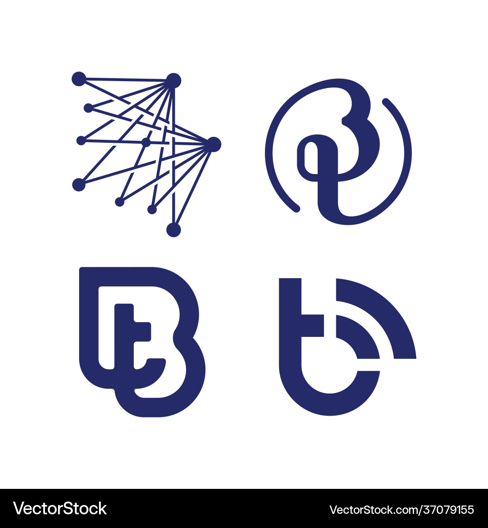 Modern professional monogram set bt technology Vector Image