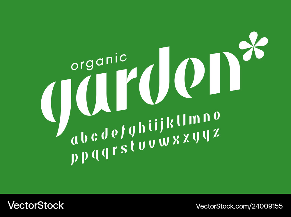 Organic nature style font Royalty Free Vector Image
