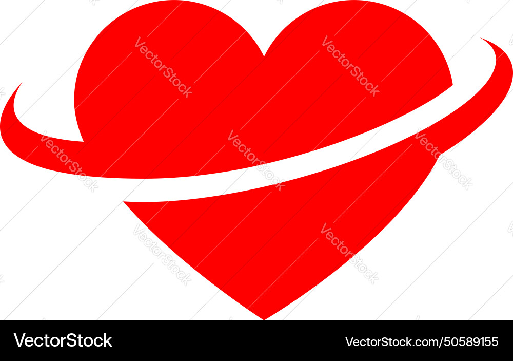 Stylized asymmetrical valentines love heart Vector Image