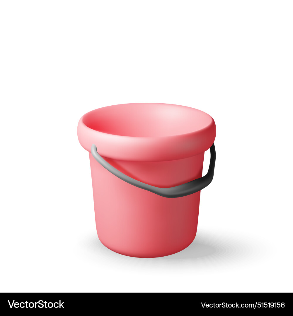3d empty plastic bucket isolated Royalty Free Vector Image