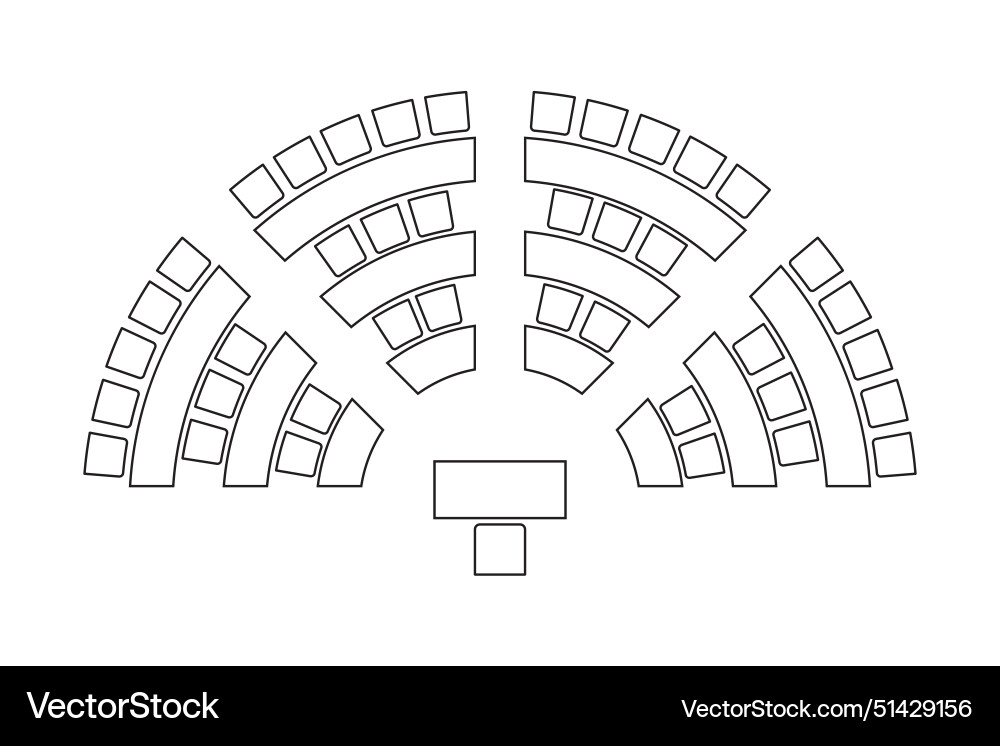 Auditorium seatings plan top view semicircle Vector Image