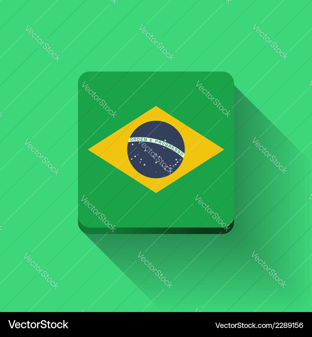 Brazil Flag Button Royalty Free Vector Image - VectorStock