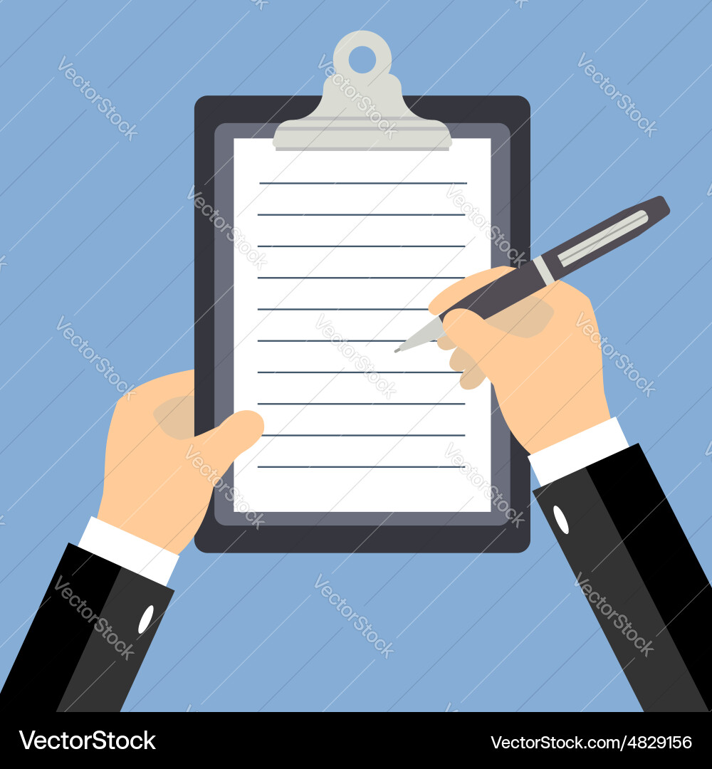 Business man hands signing contract flat Vector Image