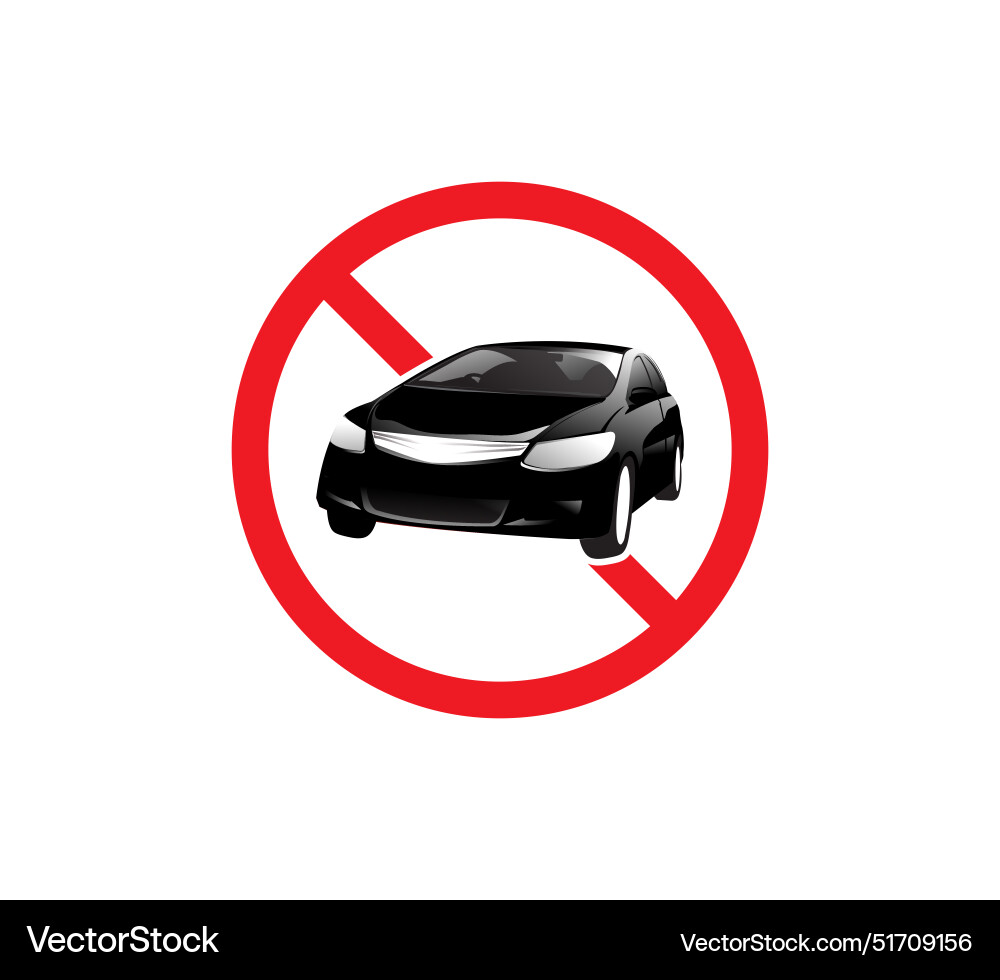 Circle prohibited sign for no car parking Vector Image