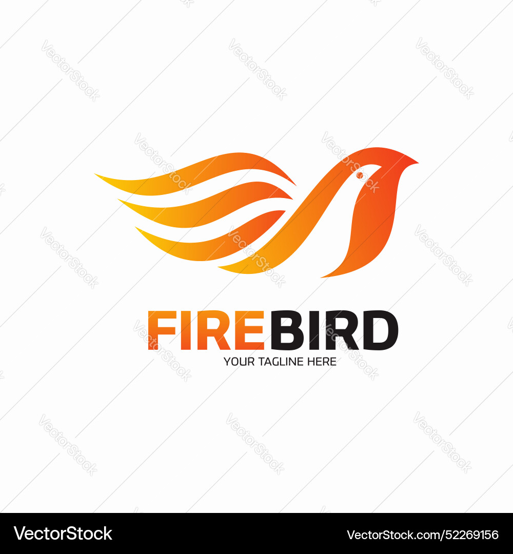 Fire bird logo element symbol template Royalty Free Vector