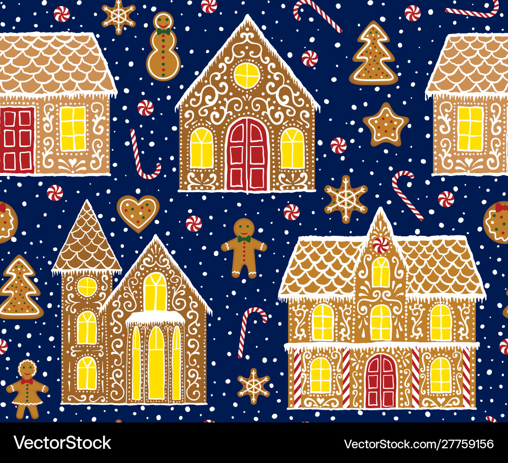 Gingerbread pattern Royalty Free Vector Image - VectorStock