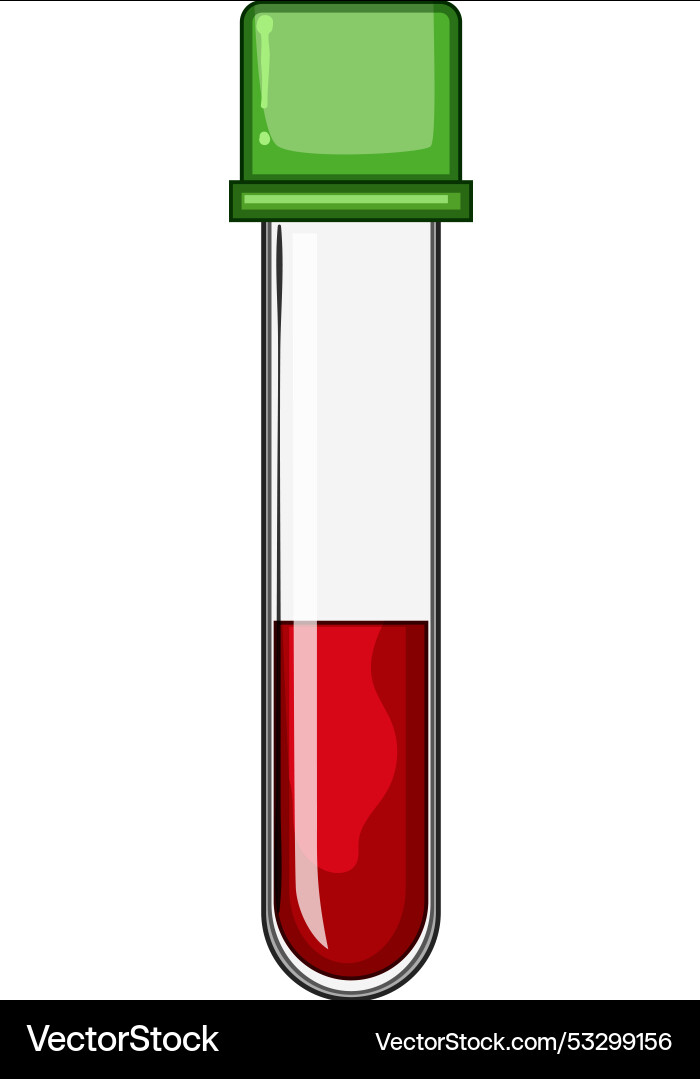 Laboratory blood test vial cartoon Royalty Free Vector Image