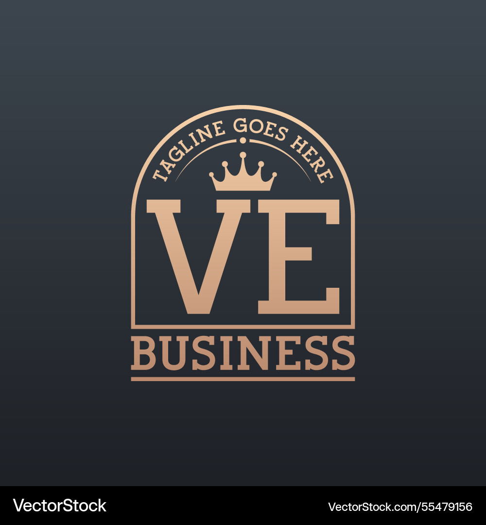 Luxury logo with crown elegant letter Royalty Free Vector