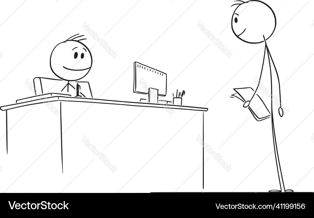 Office Worker Visiting Boss Royalty Free Vector Image