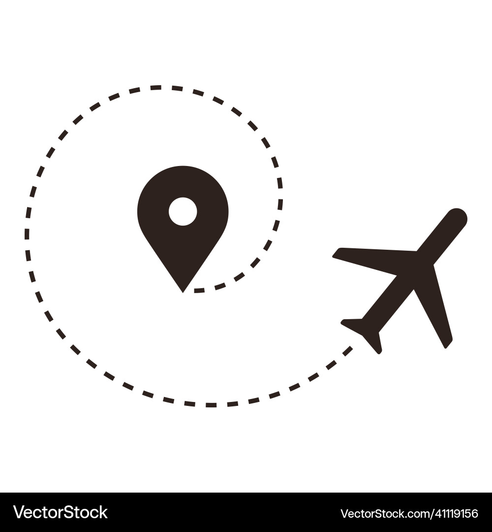 Plane and track icon on a white background Vector Image