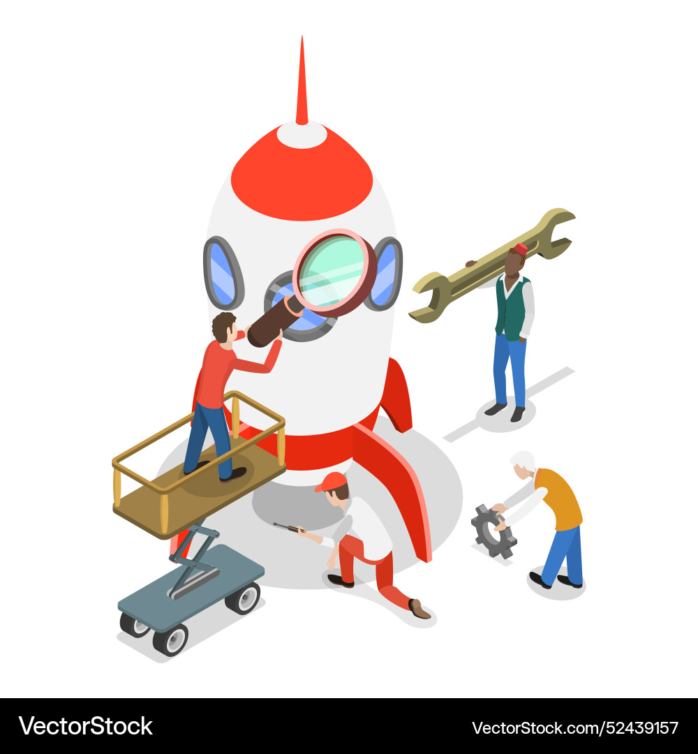 3d isometric flat of tech Royalty Free Vector Image