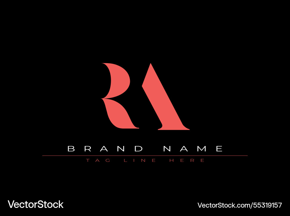 Abstract letter ra minimal logo design template Vector Image