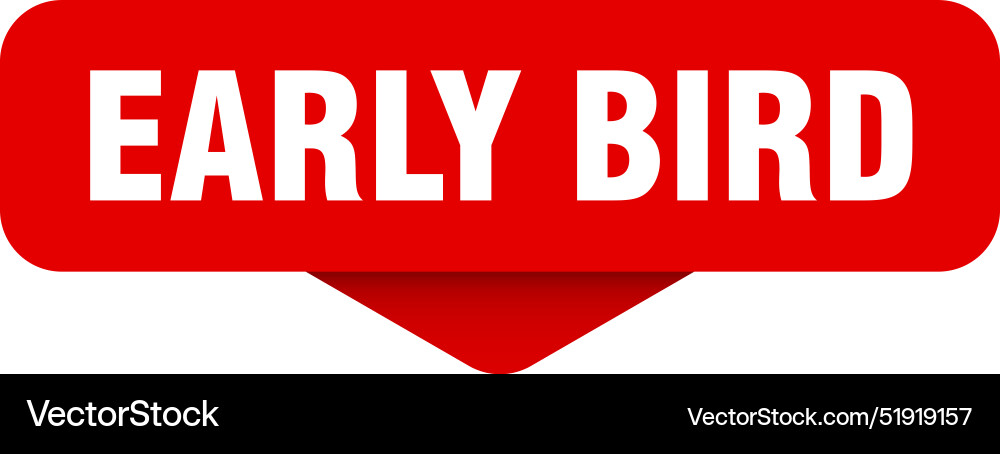 Early bird sticker sign on transparent Royalty Free Vector