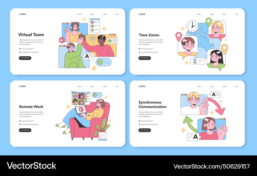 Engaging visuals showcasing virtual team Vector Image