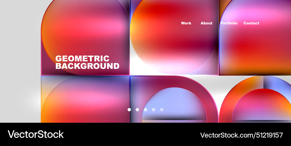 Geometric abstract glassmorphism with circles Vector Image
