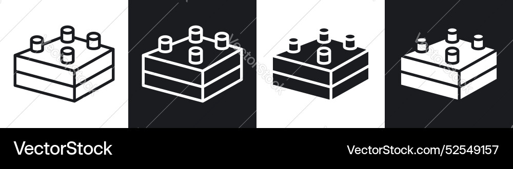 Lego thin line icon set Royalty Free Vector Image