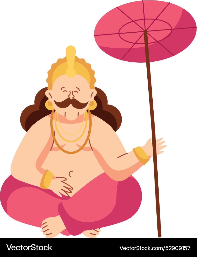 Mahabali kerala old king Royalty Free Vector Image