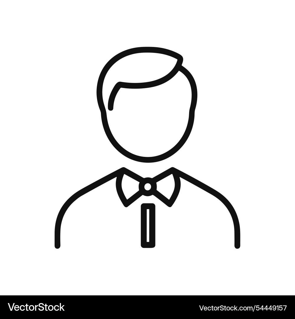 Outline icon man in tie simple abstract Royalty Free Vector