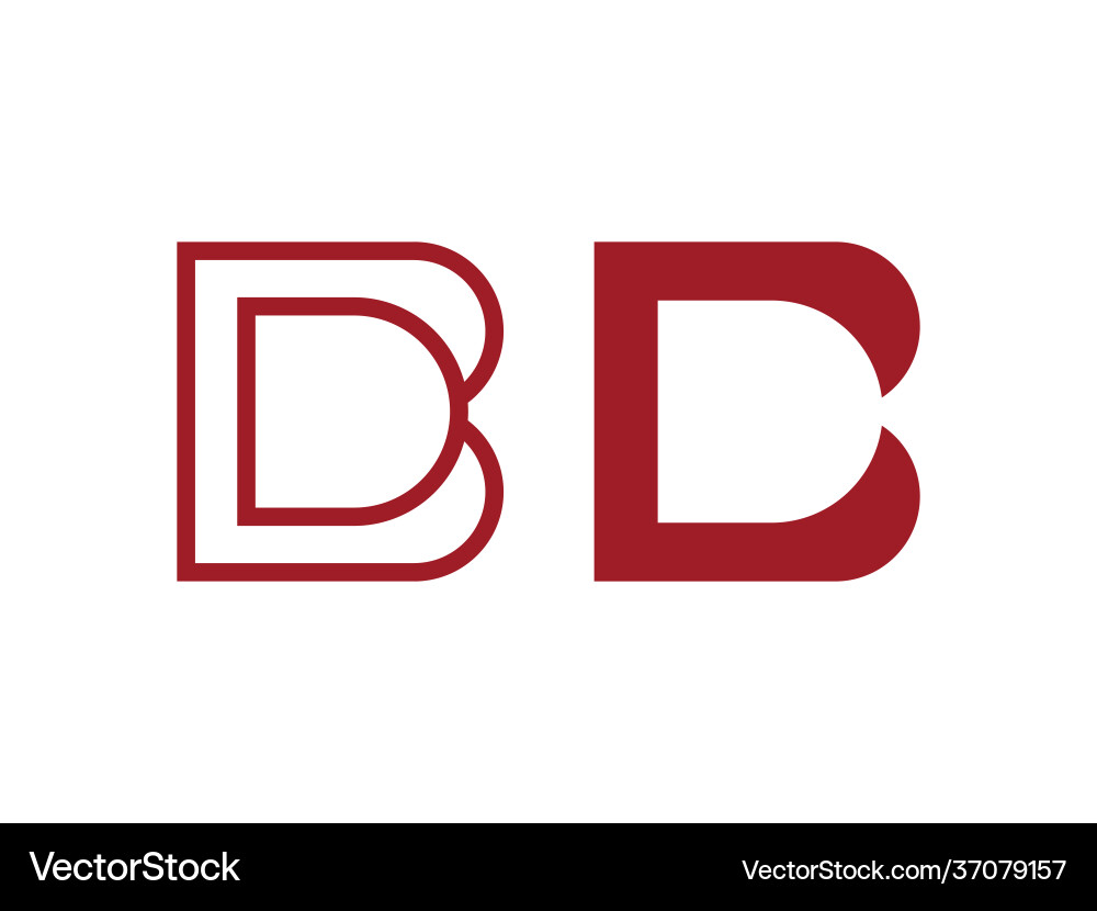 Red BD Monogram Logo - Corporate Identity Vector Image