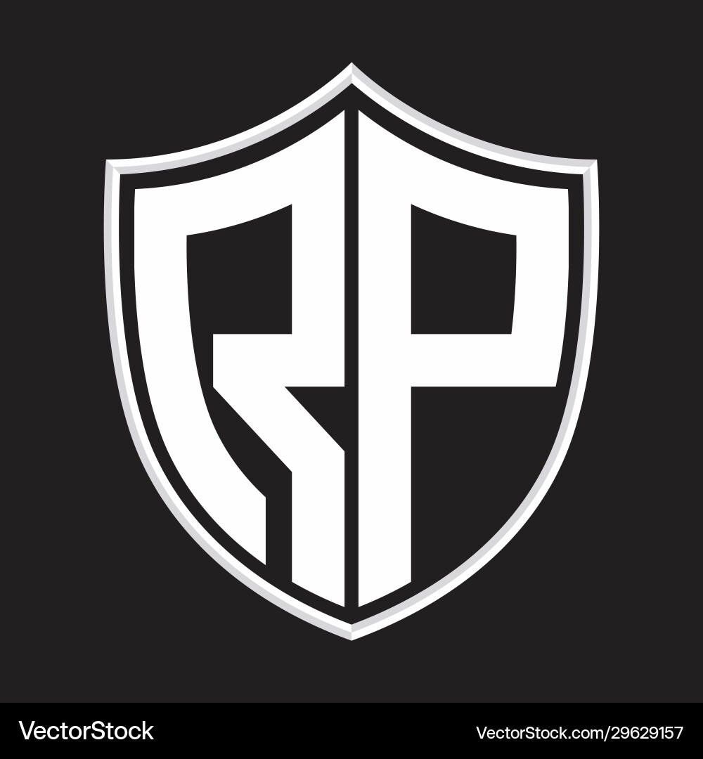 RP Monogram Shield Logo Template Royalty Free Vector Image