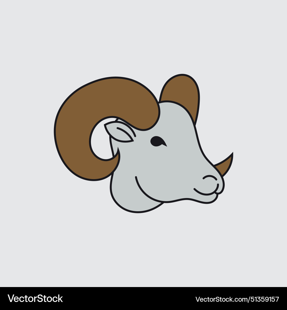 Sheep head cartoon style Royalty Free Vector Image