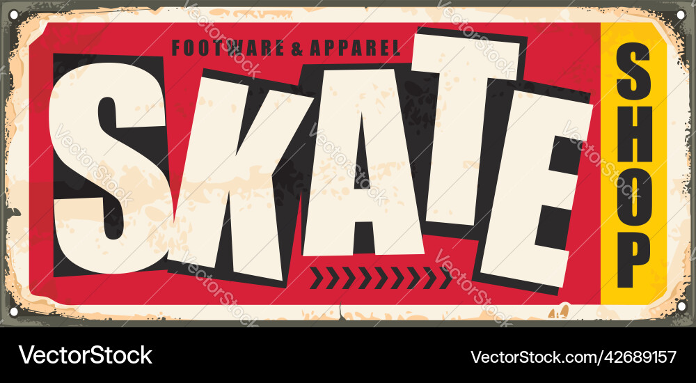 Skate shop sign Royalty Free Vector Image - VectorStock