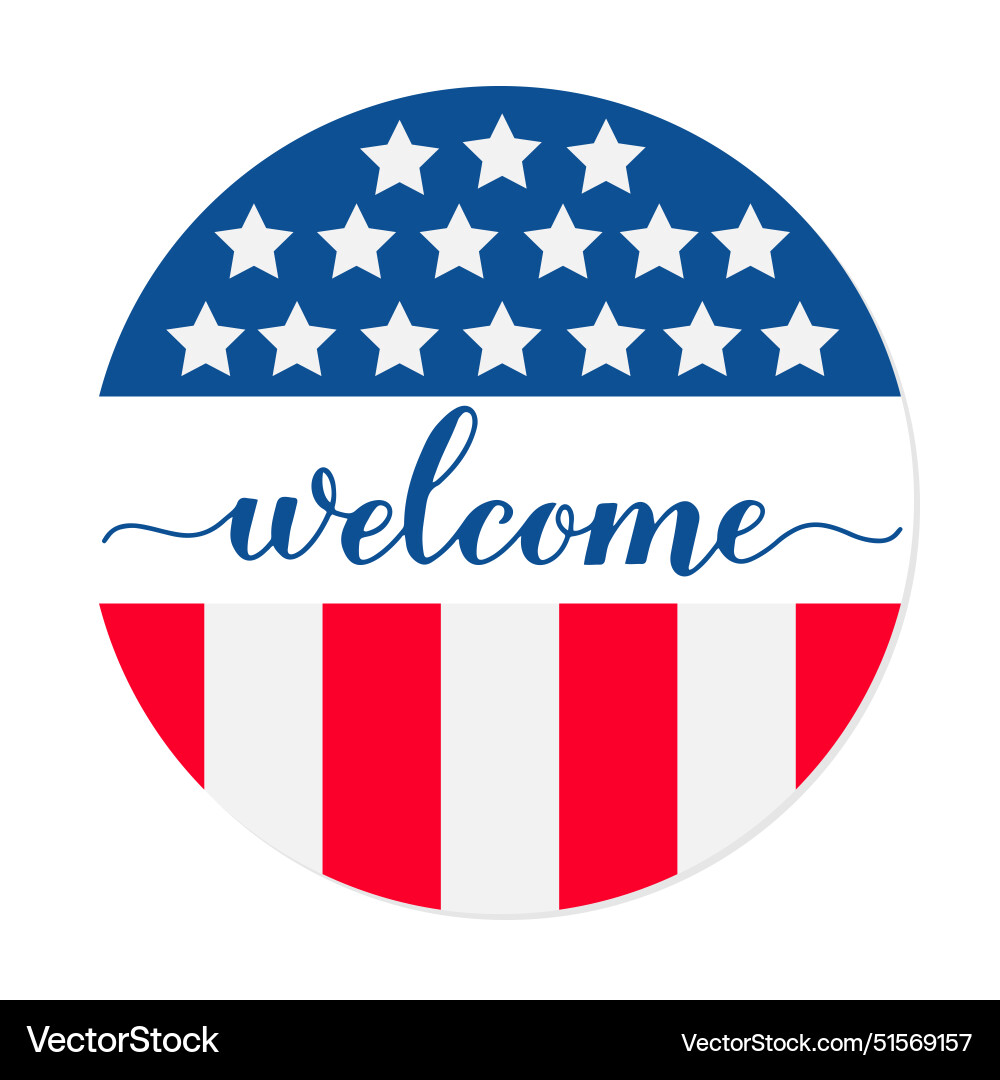 Welcome sign independence day decorations Vector Image