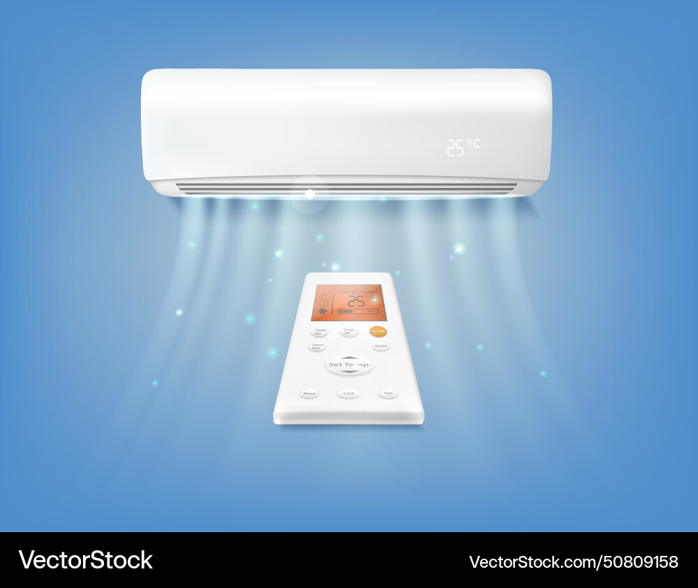 Air conditioner composition Royalty Free Vector Image