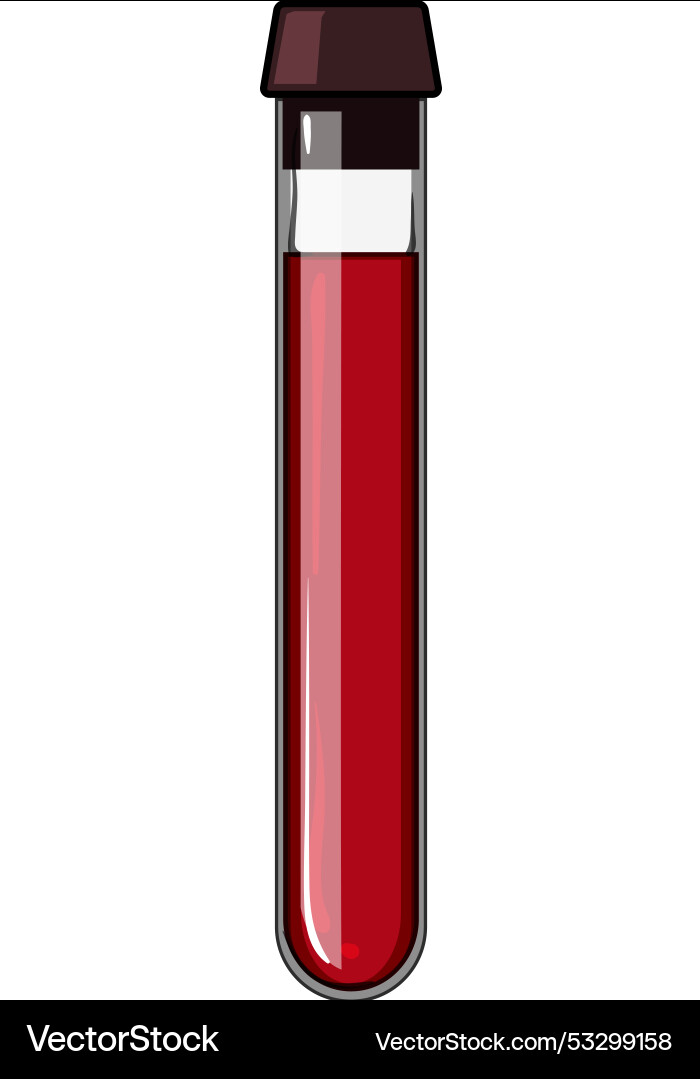 Diagnostik Bluttest vial Cartoon Lizenzfreies Vektorbild