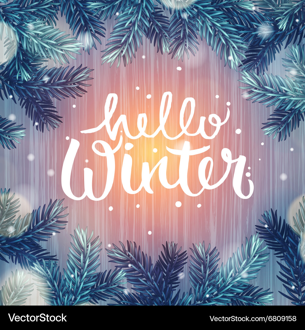 Hello winter holiday background christmas Vector Image