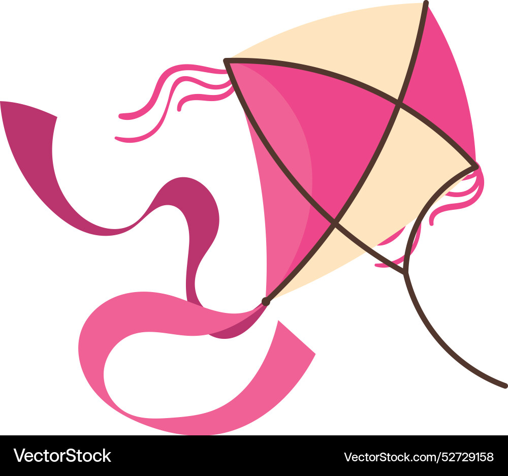 Kite fly isolated icon Royalty Free Vector Image