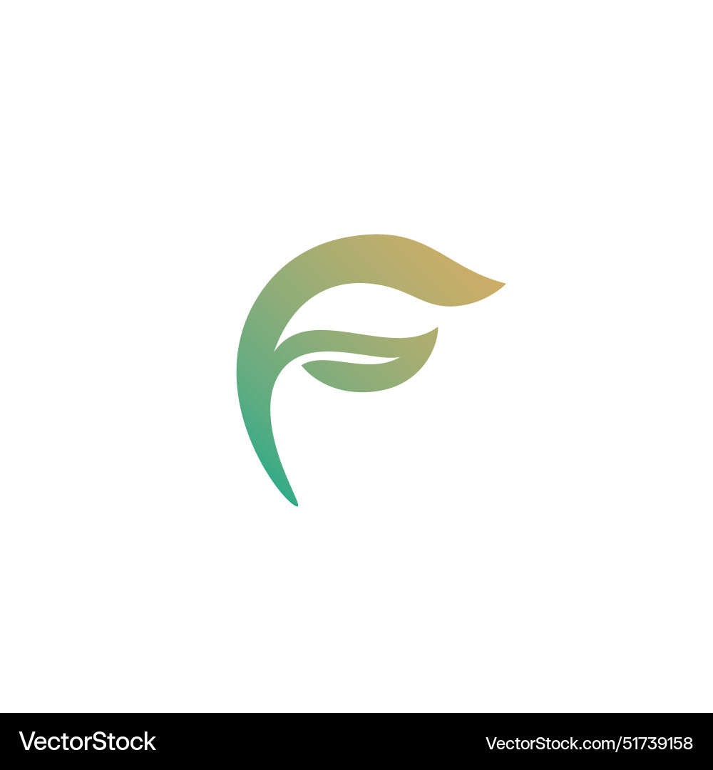 Letter f leaf logo initial – Royalty-Free Vector | VectorStock