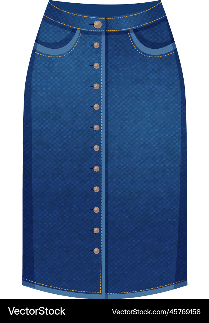 Long jeans skirt composition Royalty Free Vector Image