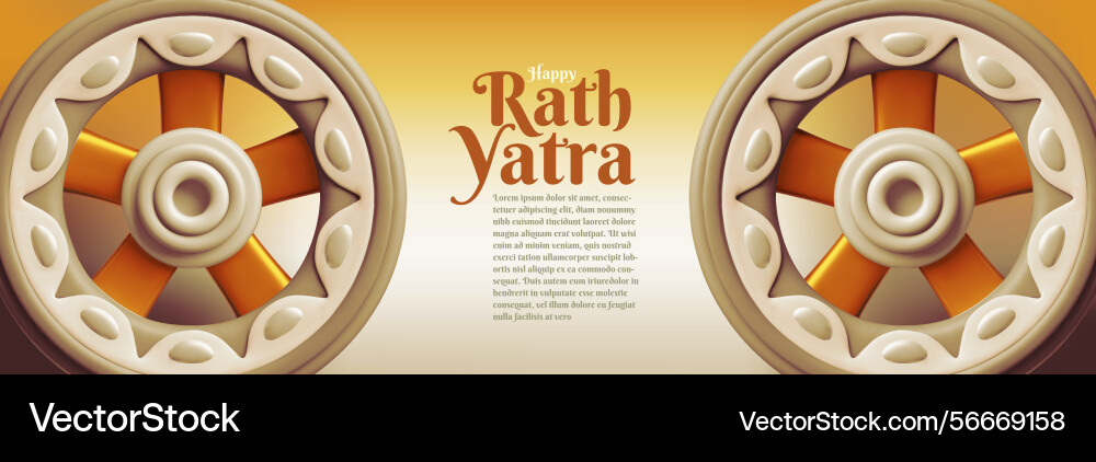 Ratha yatra Urlaub 3d Banner Design Lizenzfreier Vektor