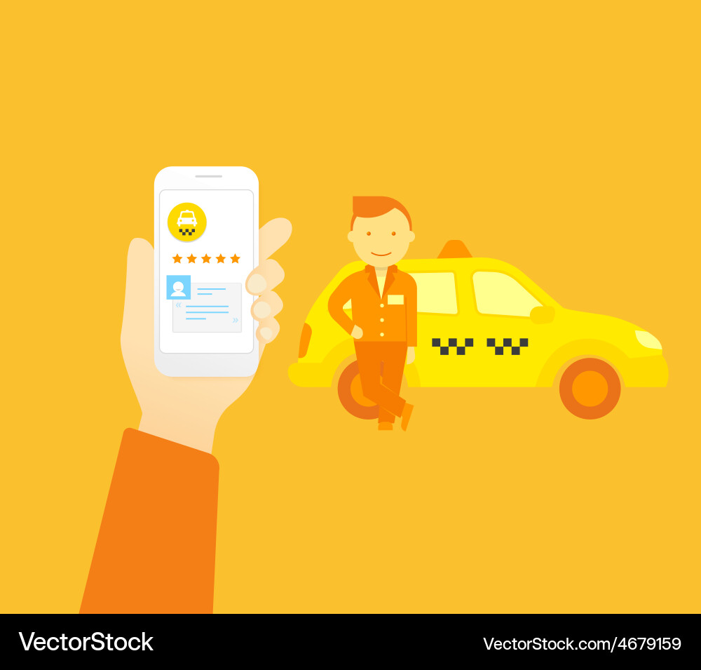 Booking taxi Royalty Free Vector Image - VectorStock