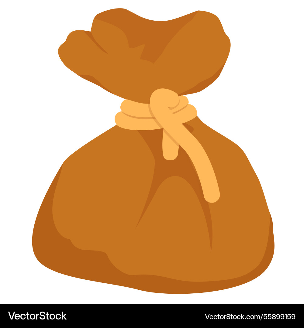 Burlap sack tied with rope Royalty Free Vector Image