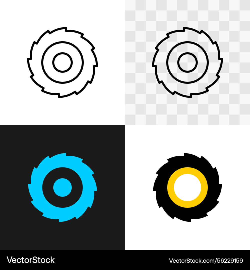 Circular saw blade rotor icon sawmill symbol Vector Image