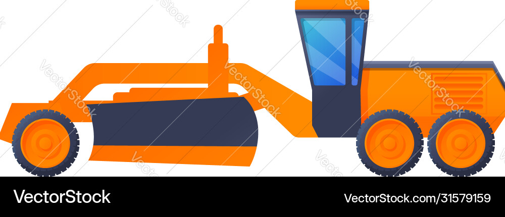 Construction grader machine icon cartoon style Vector Image