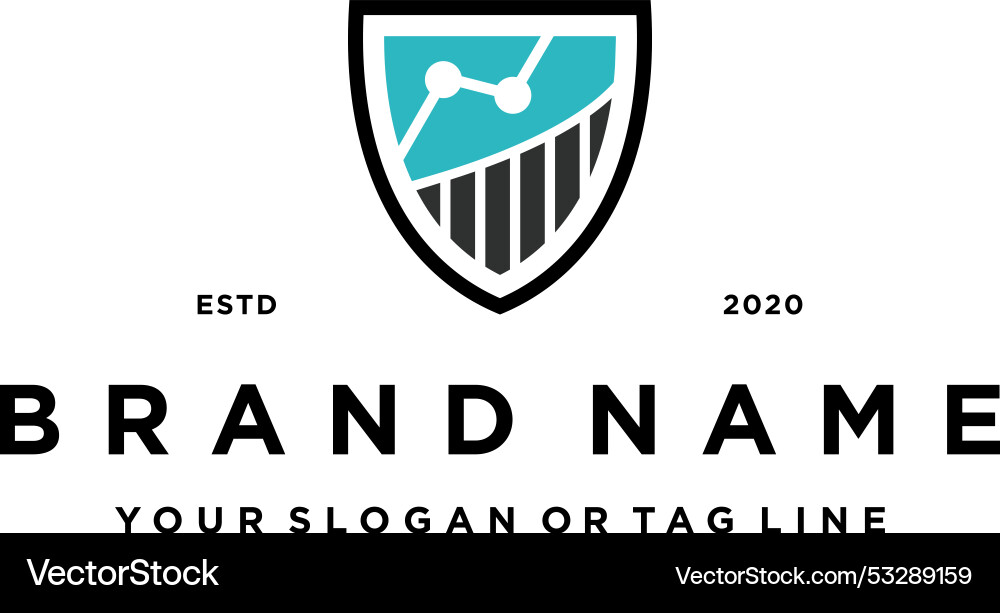 Creative finance shield logo design Royalty Free Vector