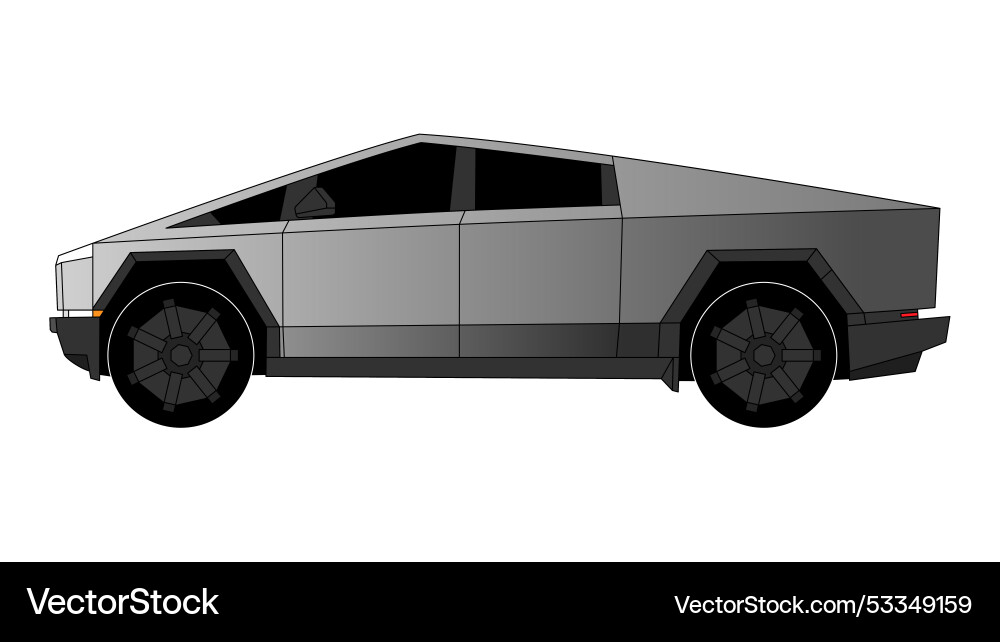 Cyberpunk Tesla Cybertruck Royalty Free Vector Image