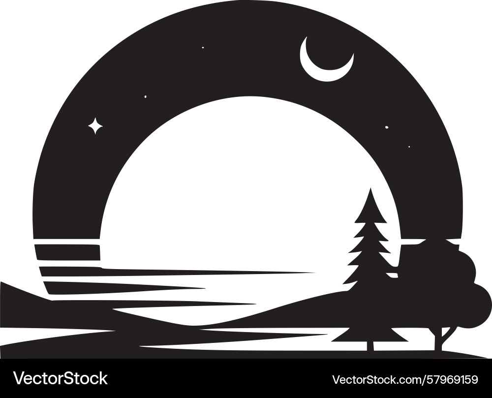 Dark Forest Silhouette Royalty Free Vector Image
