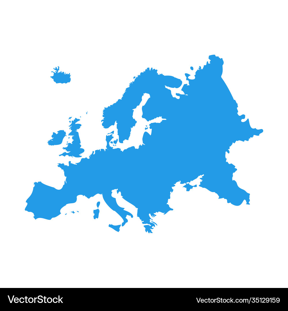 European Country Map Royalty Free Vector Image