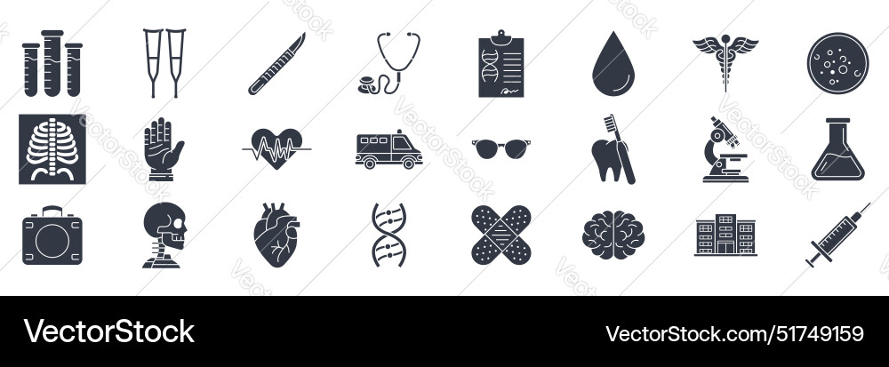 Medical science icons set included Royalty Free Vector Image