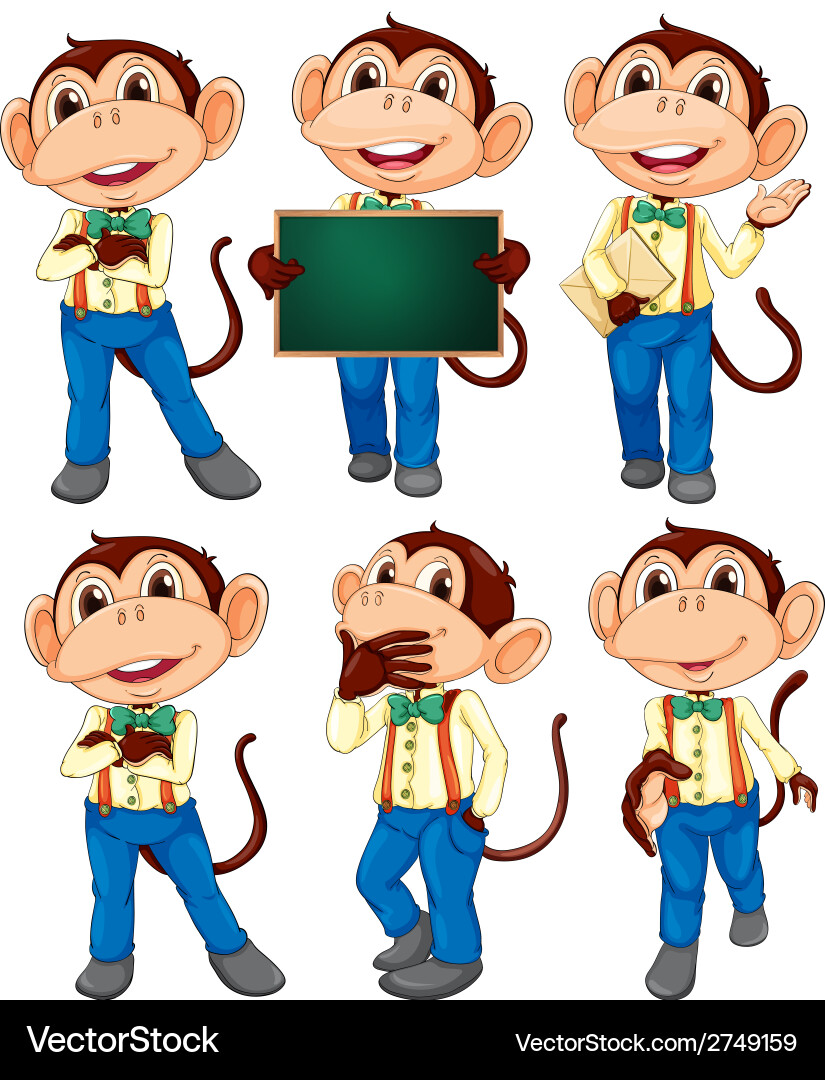 Monkey set Royalty Free Vector Image - VectorStock