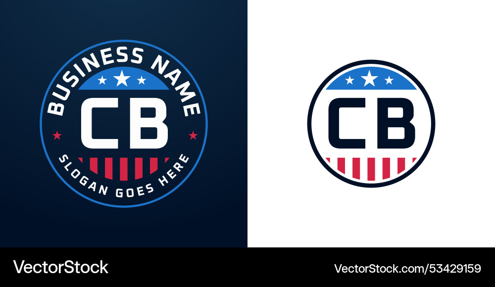 Patriotic cb logo design letter cb logo with Vector Image