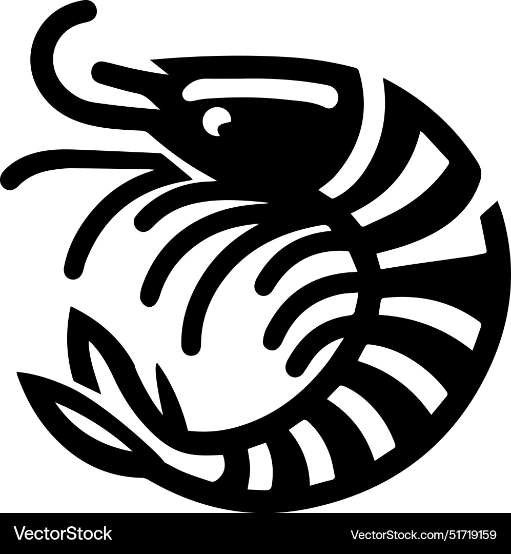 Shrimp silhouette Royalty Free Vector Image - VectorStock