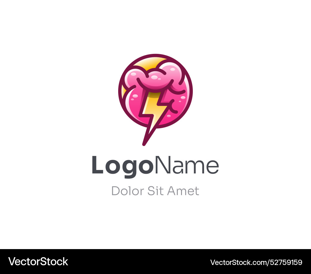 Simple brain storm logo gradient Royalty Free Vector Image